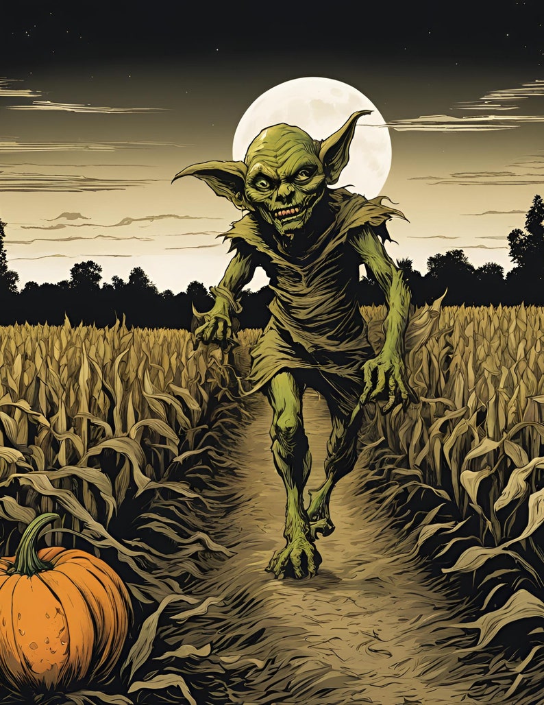 Pumpkin Goblin Printable Wall Art Bundle of 10 for Halloween - Etsy