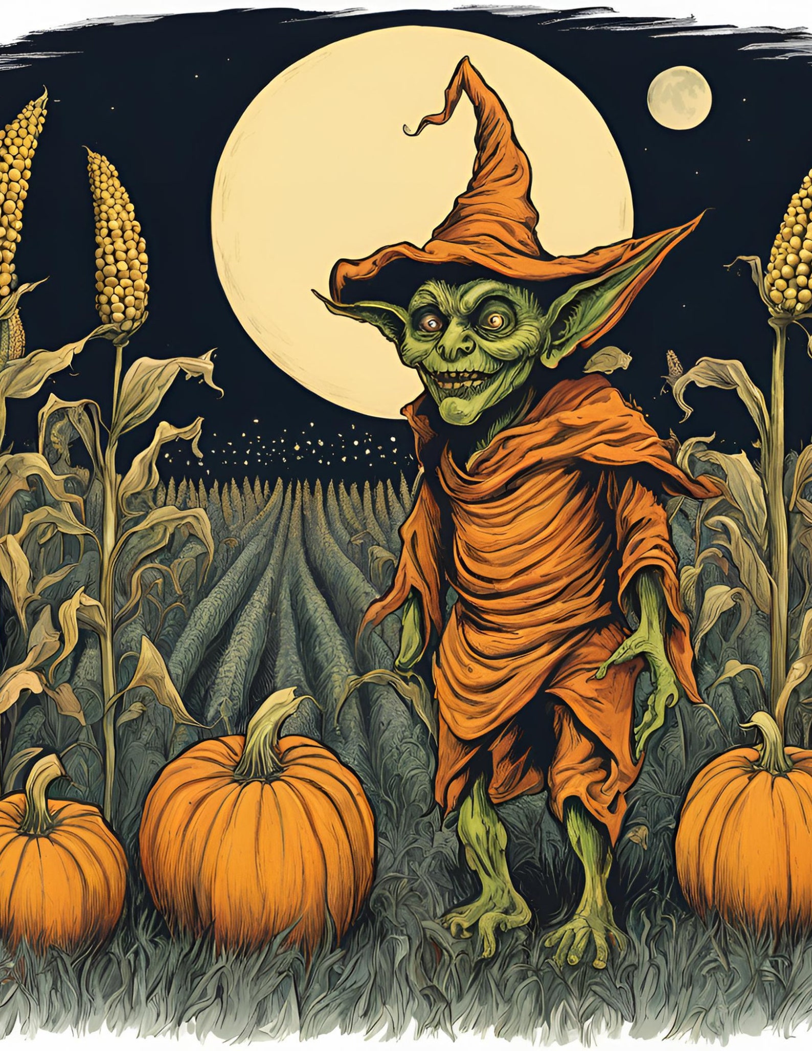 Pumpkin Goblin Printable Wall Art Bundle of 10 for Halloween - Etsy