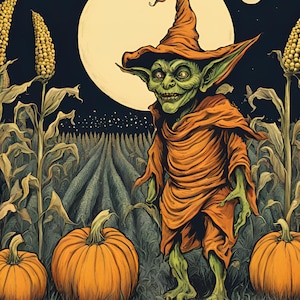 Pumpkin Goblin Printable Wall Art Bundle of 10 for Halloween - Etsy