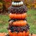 Fall Pumpkin Tower Halloween Wall Art Printable Autumn Tones - Etsy