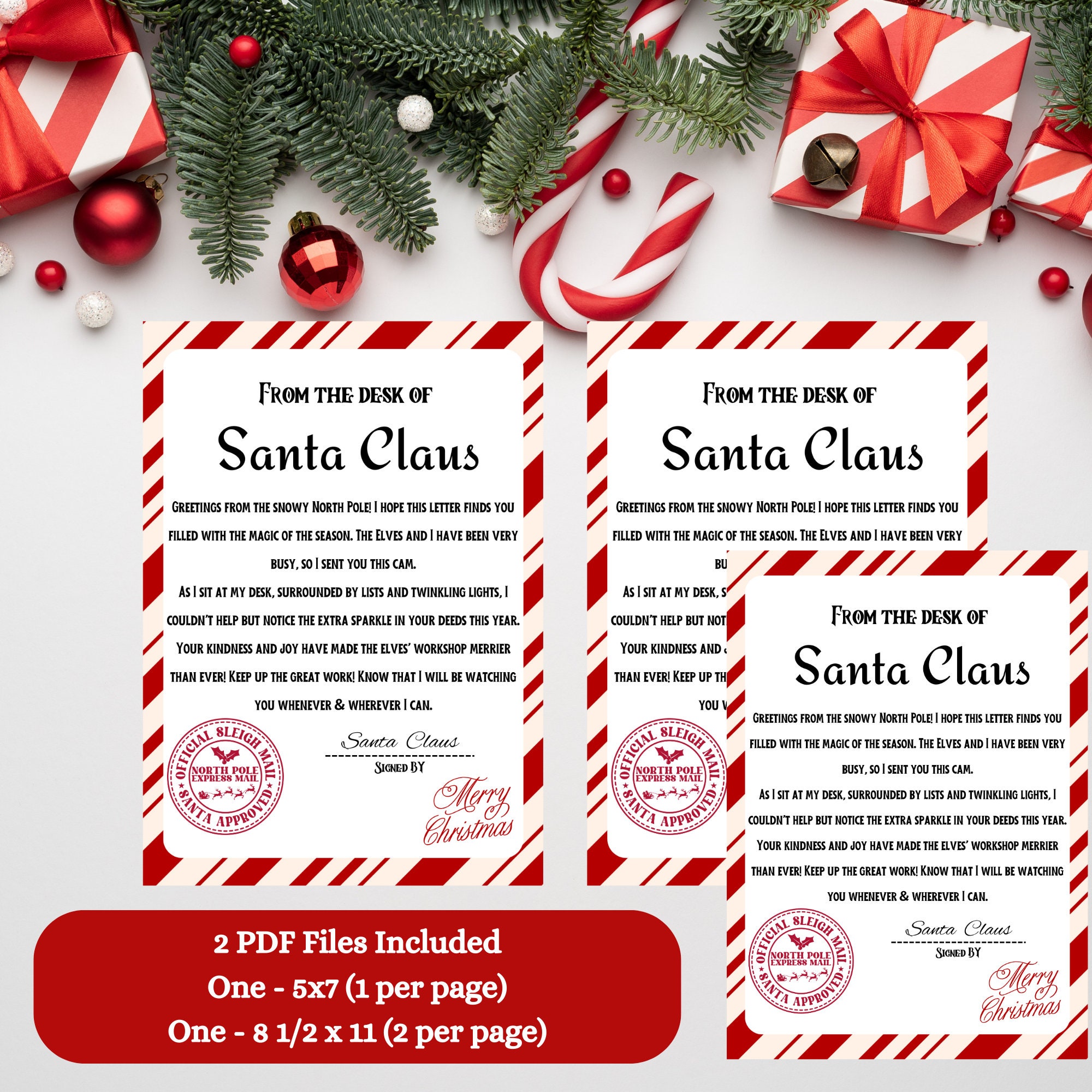 Printable Santa Cam Letter From the Desk of Santa Letter - Etsy