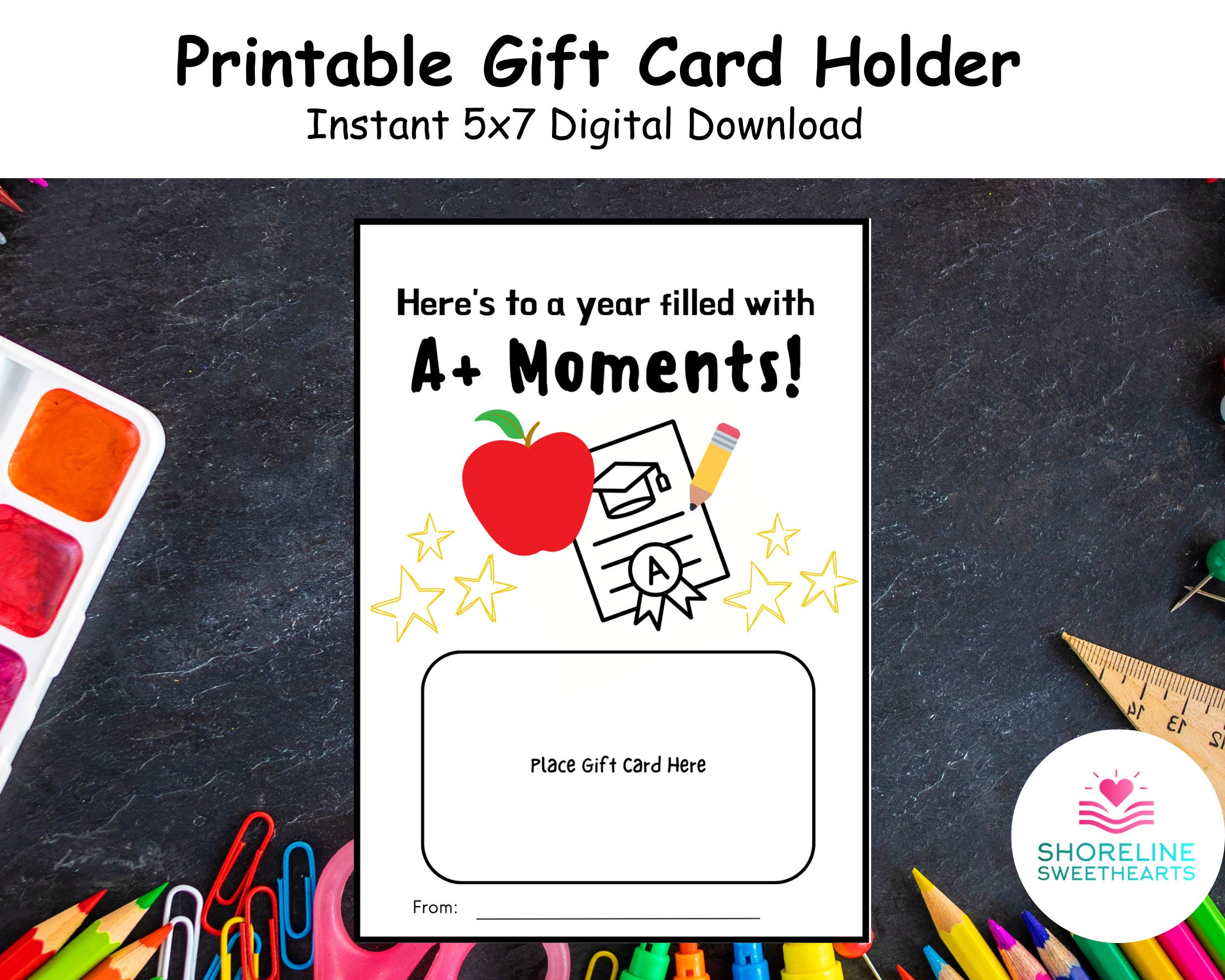 Printable Teacher Gift Card Holder Back to School Gift Card - Etsy