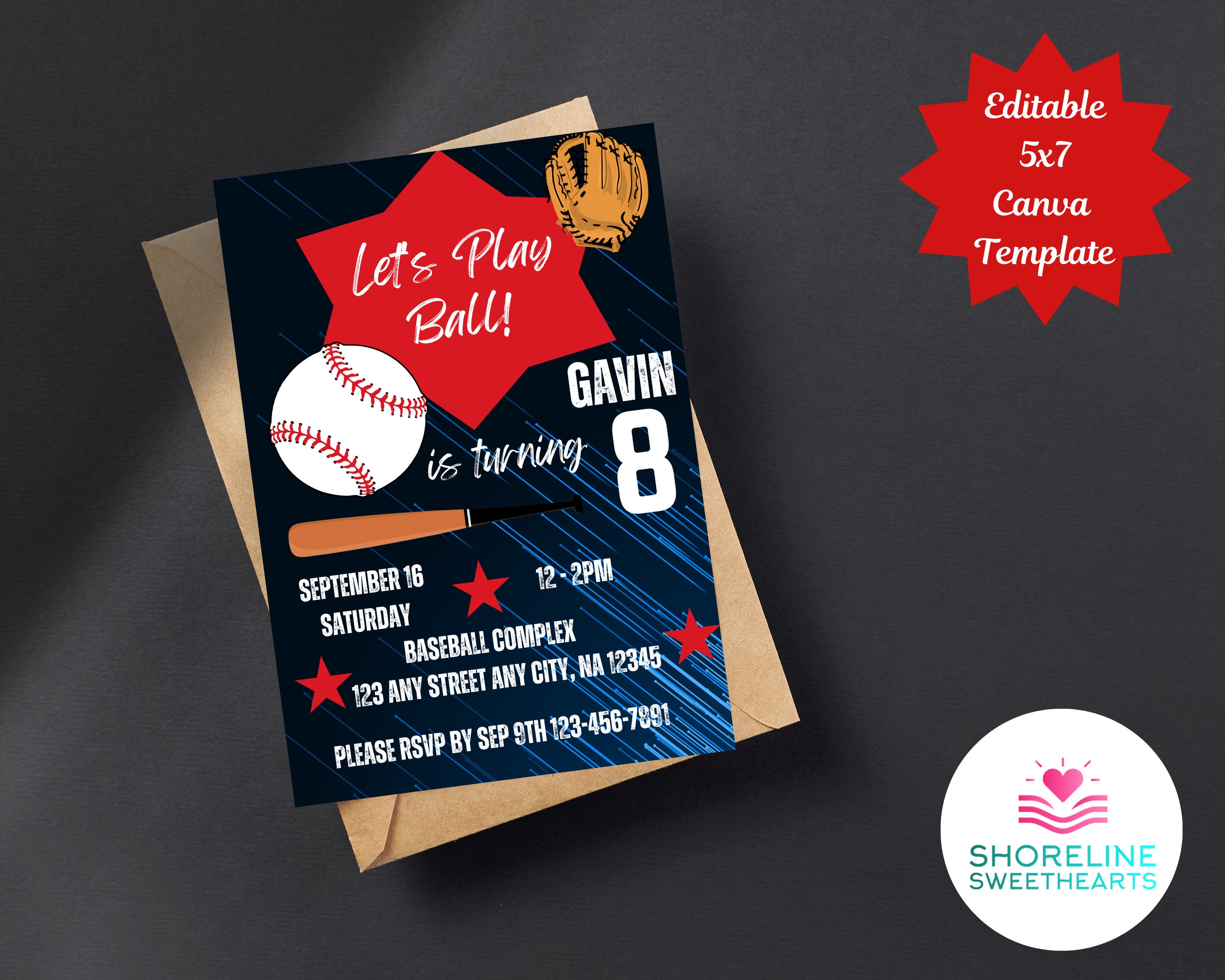Baseball Birthday Party Invitation, Baseball Party Printable Invitation ...