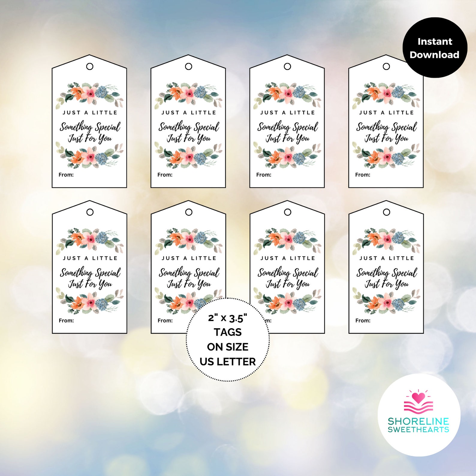 Floral Gift Tag, Printable Just for You Tags (digital Download) - Etsy