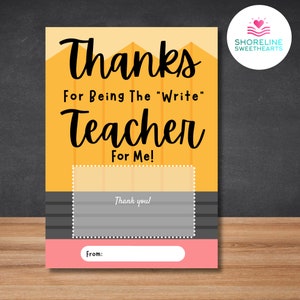 Printable Teacher Gift Card Holder, Back to School Gift Card, Teacher ...