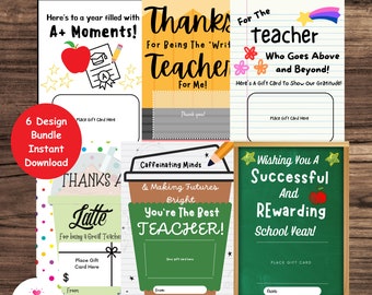 Printable Teacher Gift Card Holder, Back to School Gift Card, Teacher ...