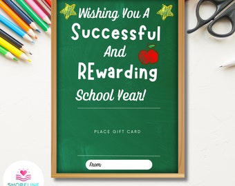 Printable Teacher Gift Card Holder, Back to School Gift Card, Teacher ...