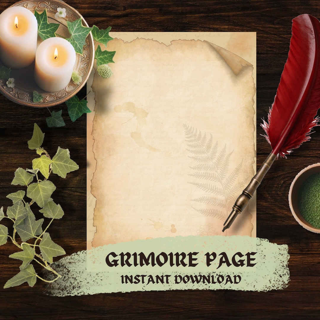 Blank Grimoire Printable Page, Book of Shadows Blank Page, Pagan Witch ...