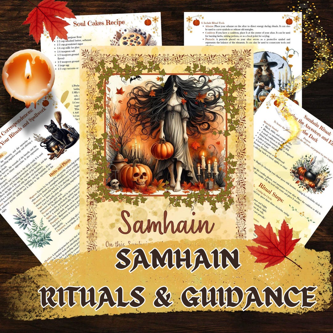 Samhain Ritual & Spells Grimoire Printable, Halloween Gift for Witchy ...