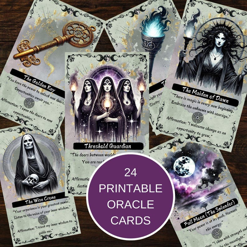 Hecate Oracle Printable Deck, Triple Moon Goddess Cards, Wiccan ...