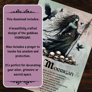 Morrigan, Celtic Goddess of War, Goddess Altar Supplies, Raven Queen ...