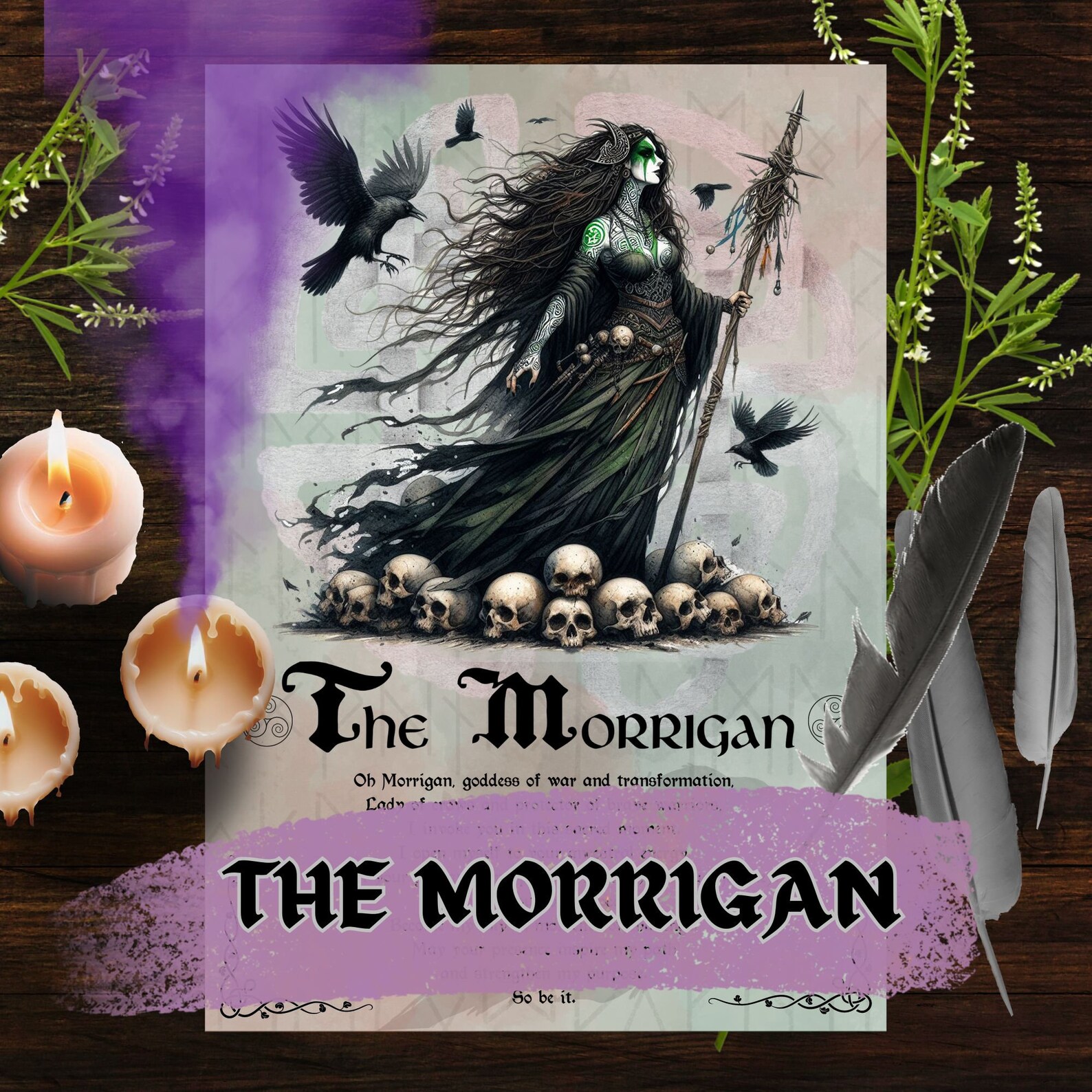 Morrigan, Celtic Goddess of War, Goddess Altar Supplies, Raven Queen ...