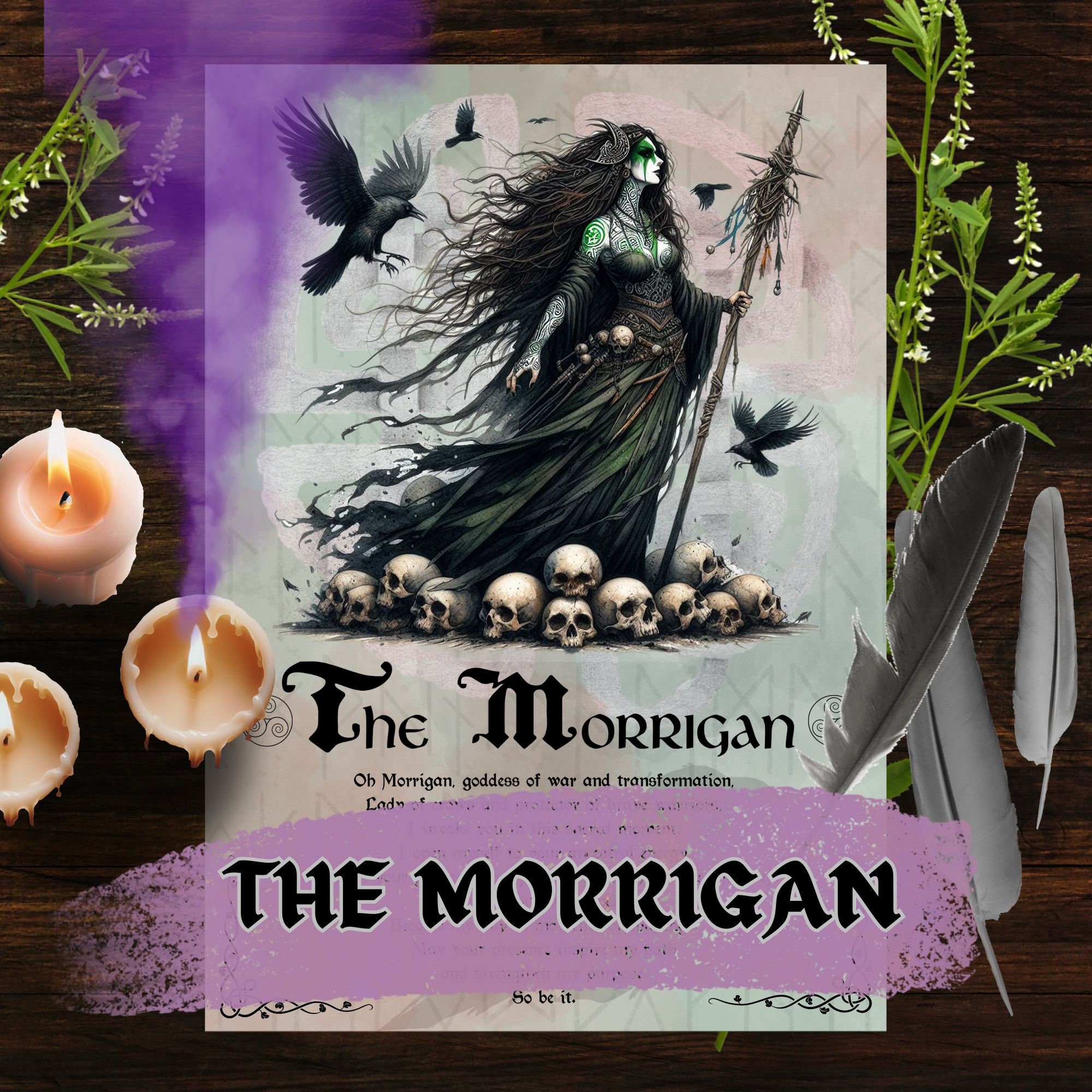 Morrigan, Celtic Goddess of War, Goddess Altar Supplies, Raven Queen ...