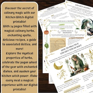 Kitchen Witch Printable Guide, Culinary Witchcraft Spell, Grimoire Page PDF, Herbalism Book ...