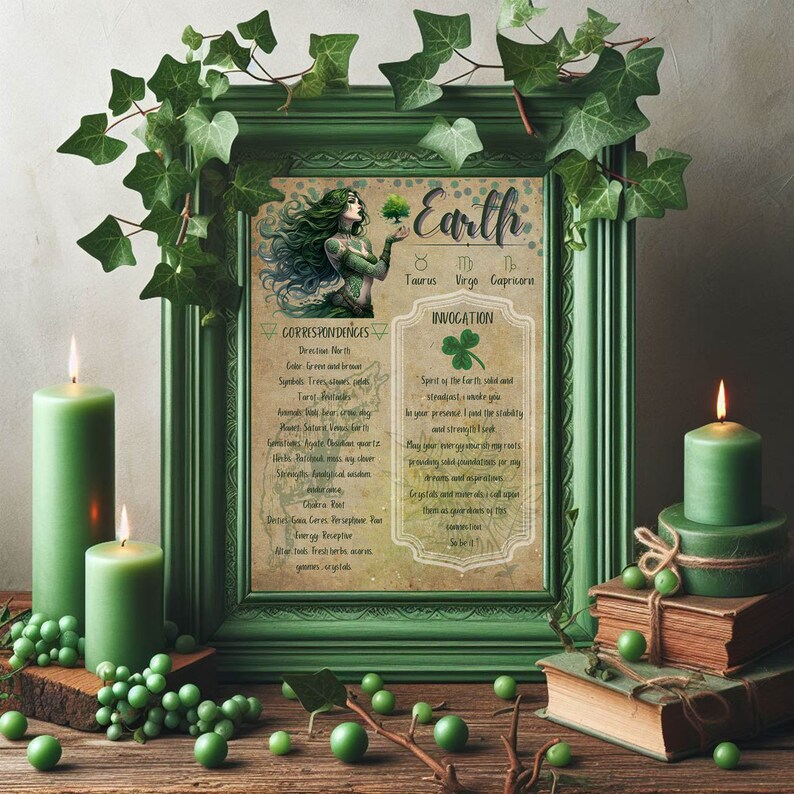 Earth Element Printable, Four Elements Wall Art, Wiccan Magic ...
