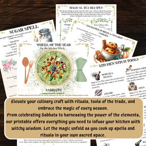 Kitchen Witch Printable Guide, Culinary Witchcraft Spell, Grimoire Page ...