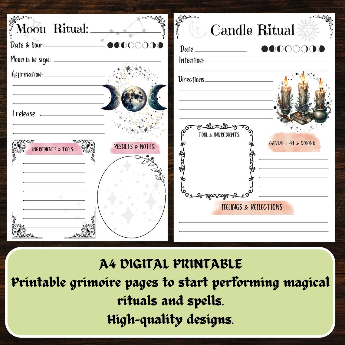 Grimoire Page Templates, Digital Spellbook, Witch Kit for Beginners ...