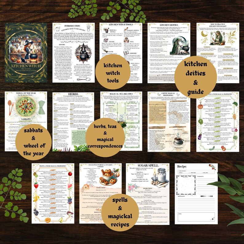Kitchen Witch Printable Guide, Culinary Witchcraft Spell, Grimoire Page ...