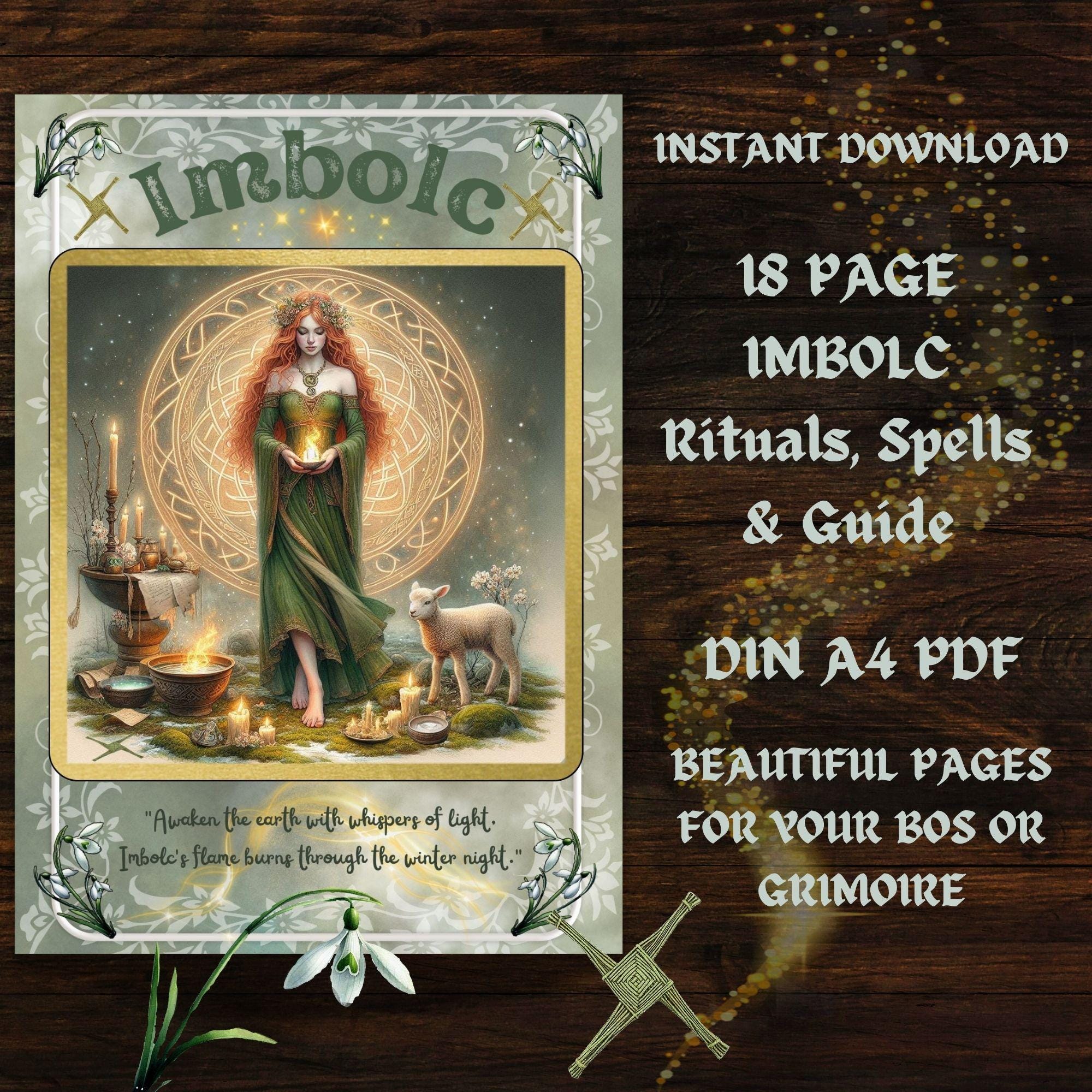 IMBOLC Sabbat & BRIGID Goddess PDF Guide, Printable Rituals, Spells ...