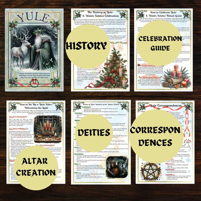 YULE Rituals & Spells Printable Guide for Grimoire, Sabbat Witch ...