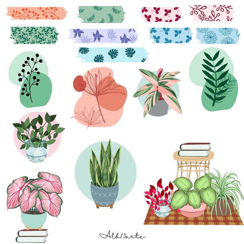 Plant Sticker Pack for Digital Planners. 105 Patterns of Stickers for ...