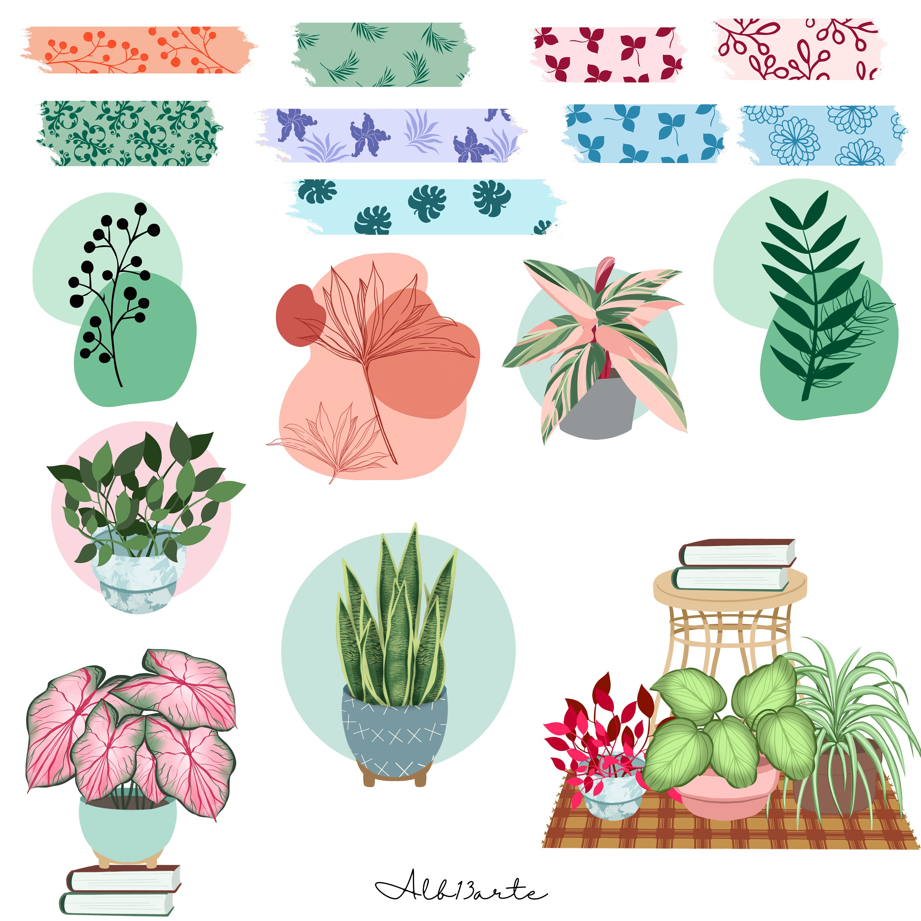 Plant Sticker Pack for Digital Planners. 105 Patterns of - Etsy