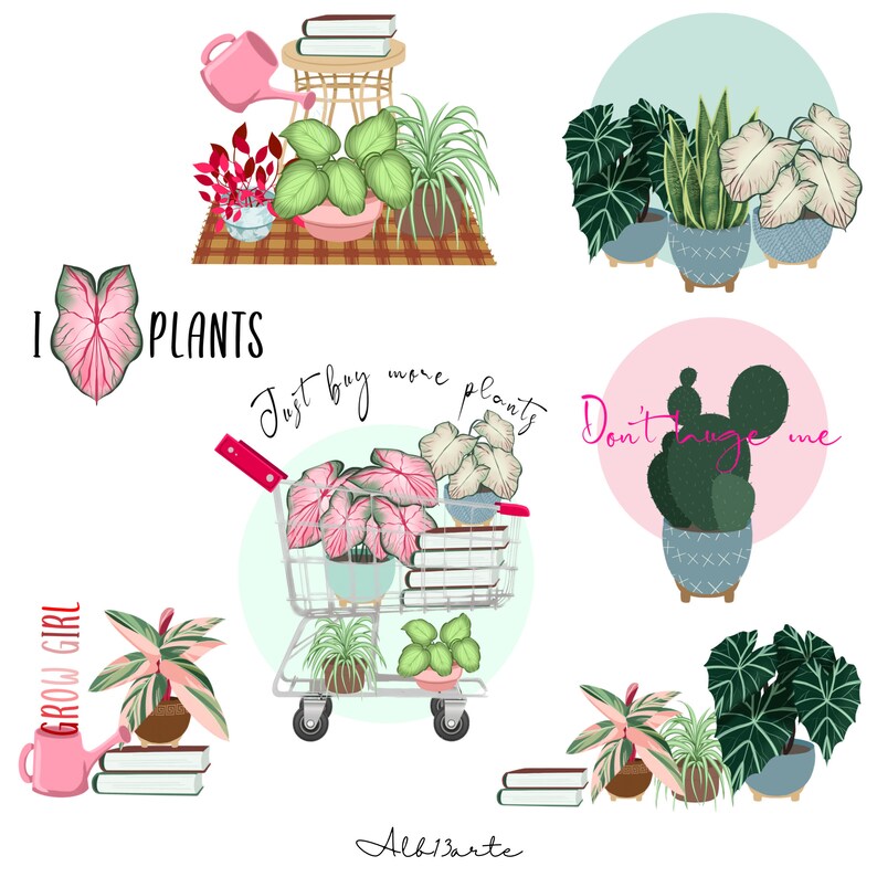 Plant Sticker Pack for Digital Planners. 105 Patterns of Stickers for ...