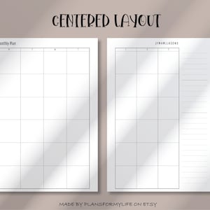 2 Page Blank Monthly Calendar Printable, Minimalist Calendar Template ...