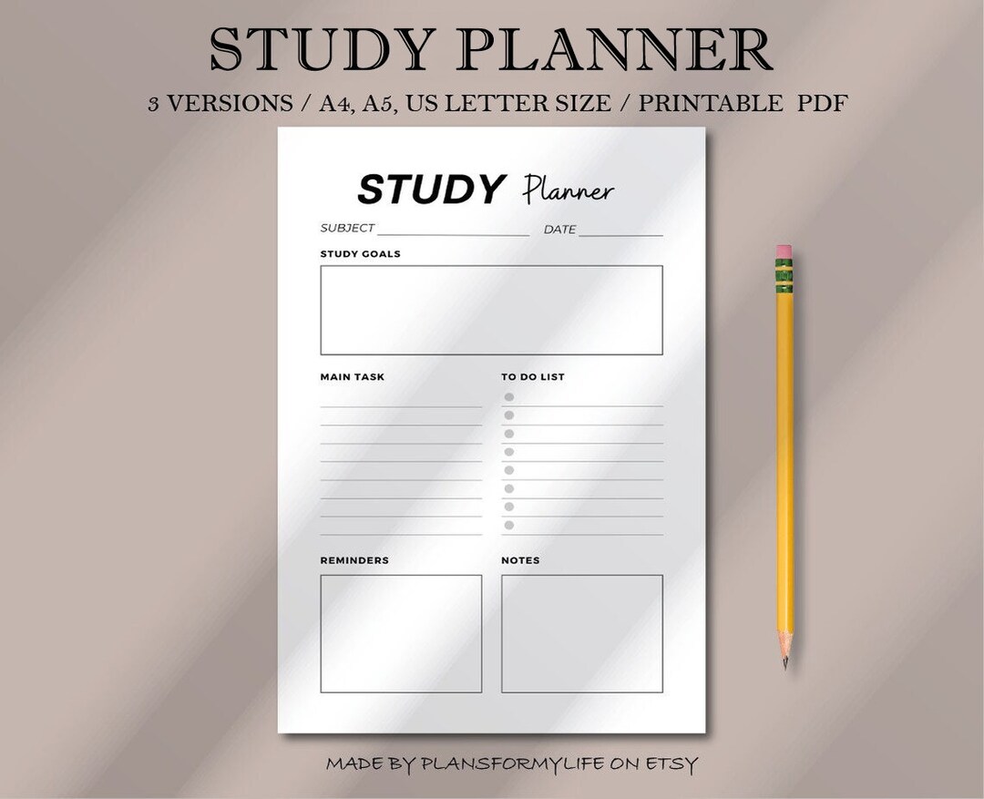 Study Planner, Printable Student Planner, Academic Planner Printable ...