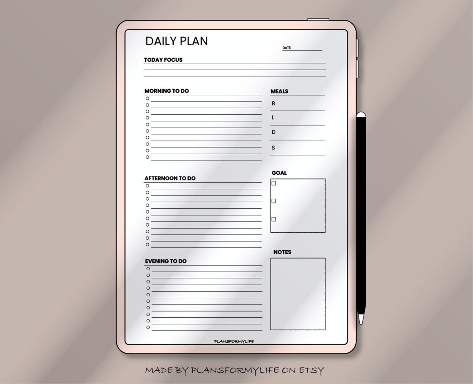 Digital Daily Planner, Daily to Do List, Daily Task List Template ...