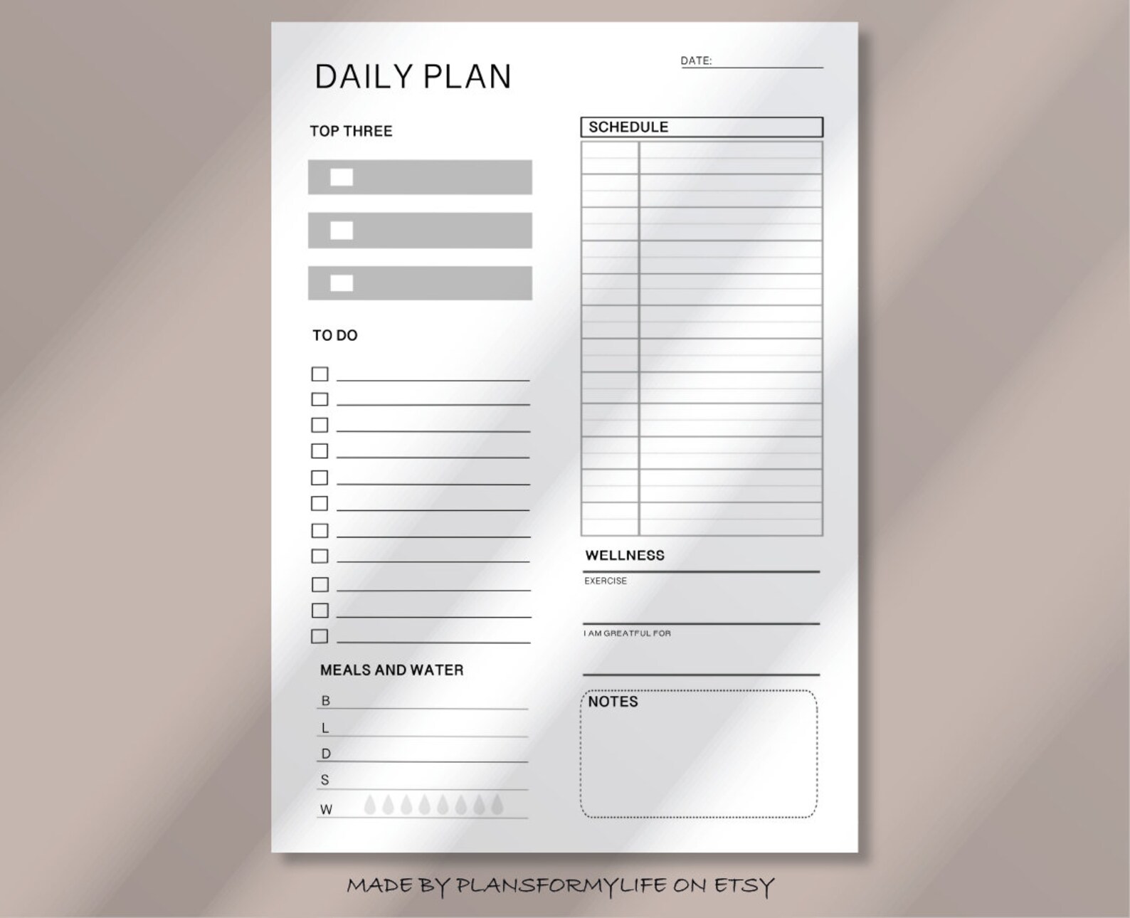 Printable Productivity Planner, Daily to Do List, Daily Planner, Meal ...