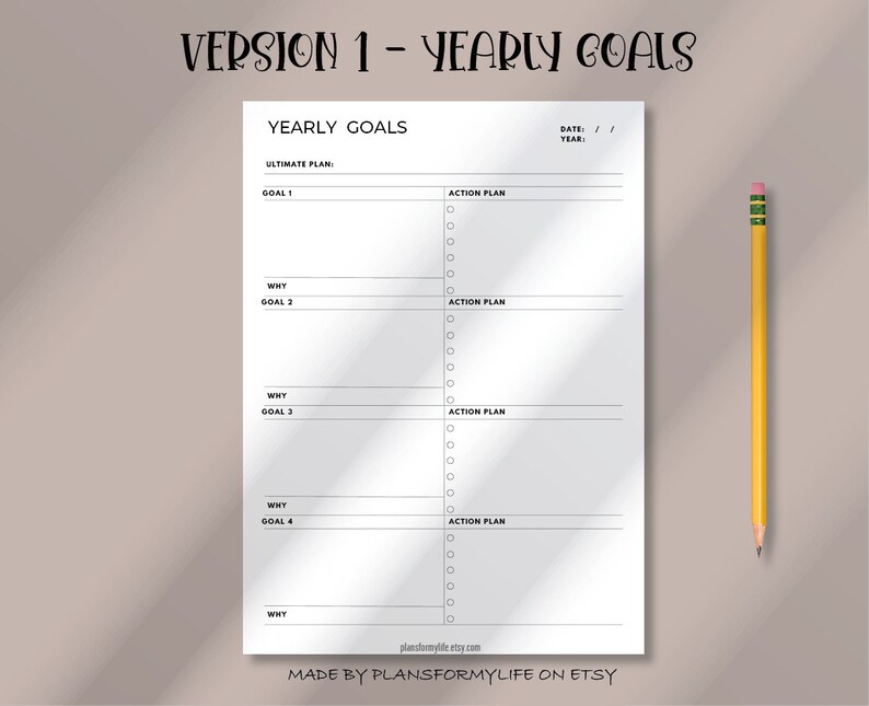Top 5 Goals, Yearly Goals, Quarterly Goals, Monthly Goals, Weekly Goals ...