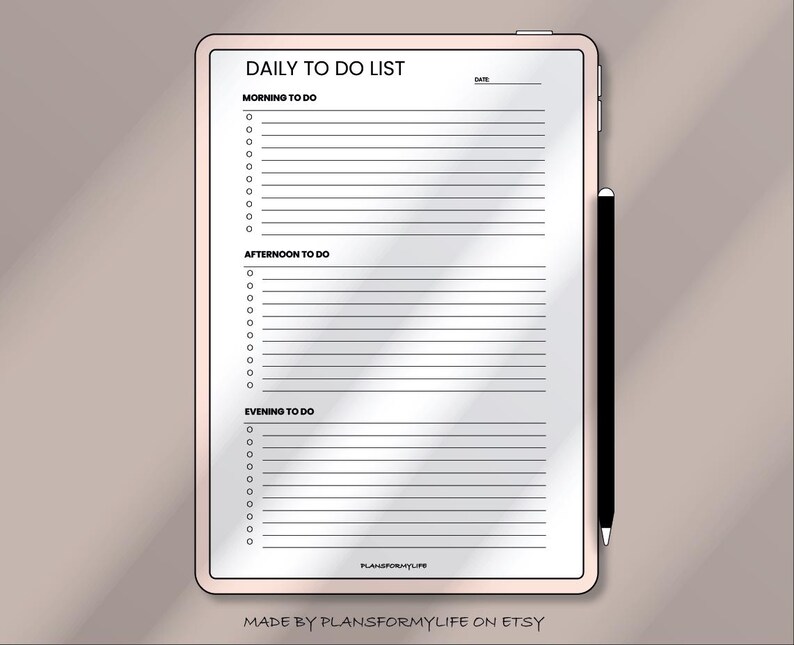 Digital Daily to Do List , Daily Task List Template, Daily Routines ...