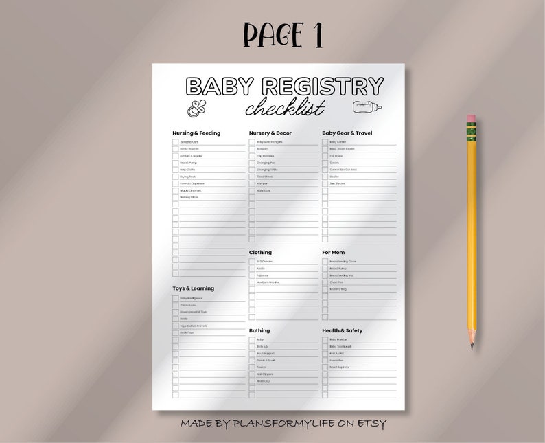 Baby Essentials Checklist Printable, Newborn Checklist, Nursery ...