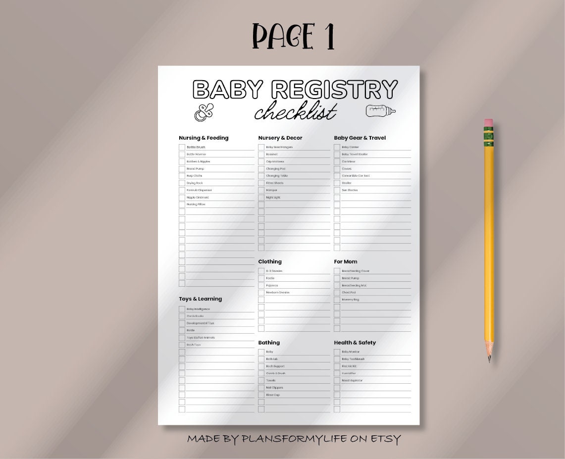 Baby Essentials Checklist Printable, Newborn Checklist, Nursery ...