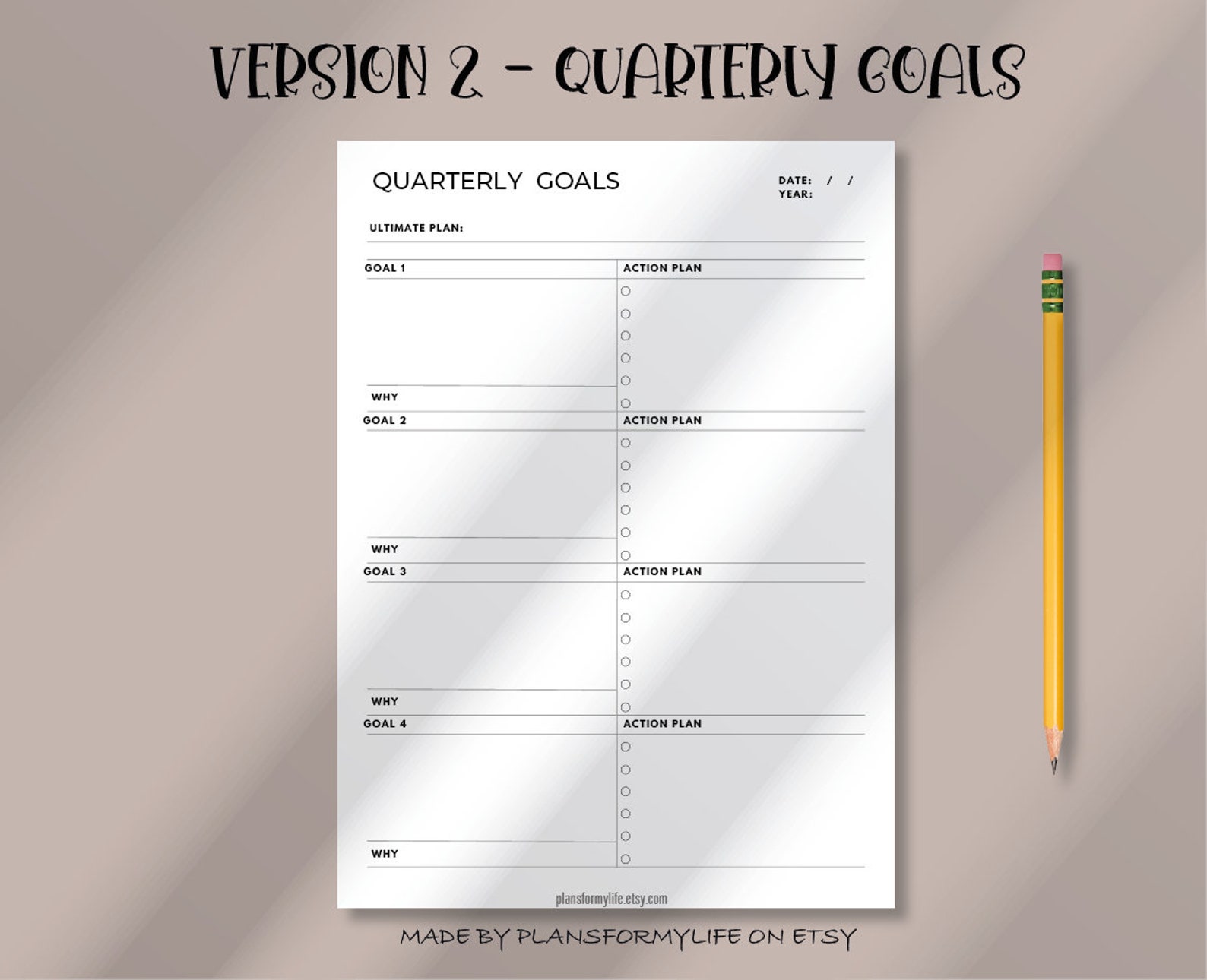 Top 5 Goals, Yearly Goals, Quarterly Goals, Monthly Goals, Weekly Goals ...