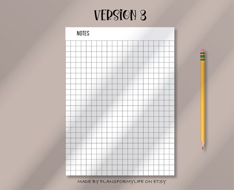 Grid Paper Printable, Squared Paper, Planner Inserts, Notes Page ...