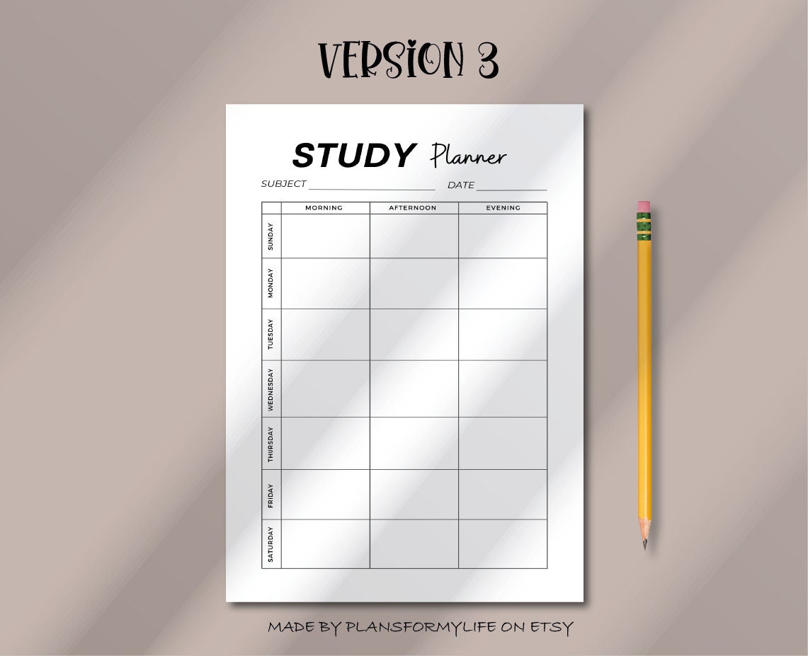 Study Planner, Printable Student Planner, Academic Planner Printable ...