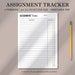 Exam Tracker Printable, Assessment Tracker Sheet, University Planner ...
