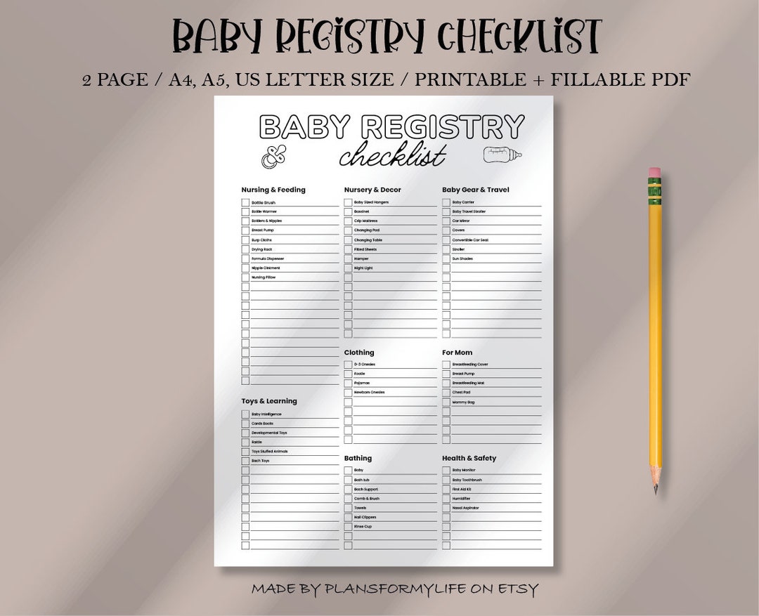 Baby Essentials Checklist Printable Newborn Checklist - Etsy