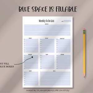 Weekly to Do List Printable, Weekly Task List Template, Weekly Planner ...