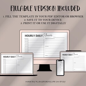 Hourly Planner Printable, Daily to Do List, Undated Daily Planner PDF ...