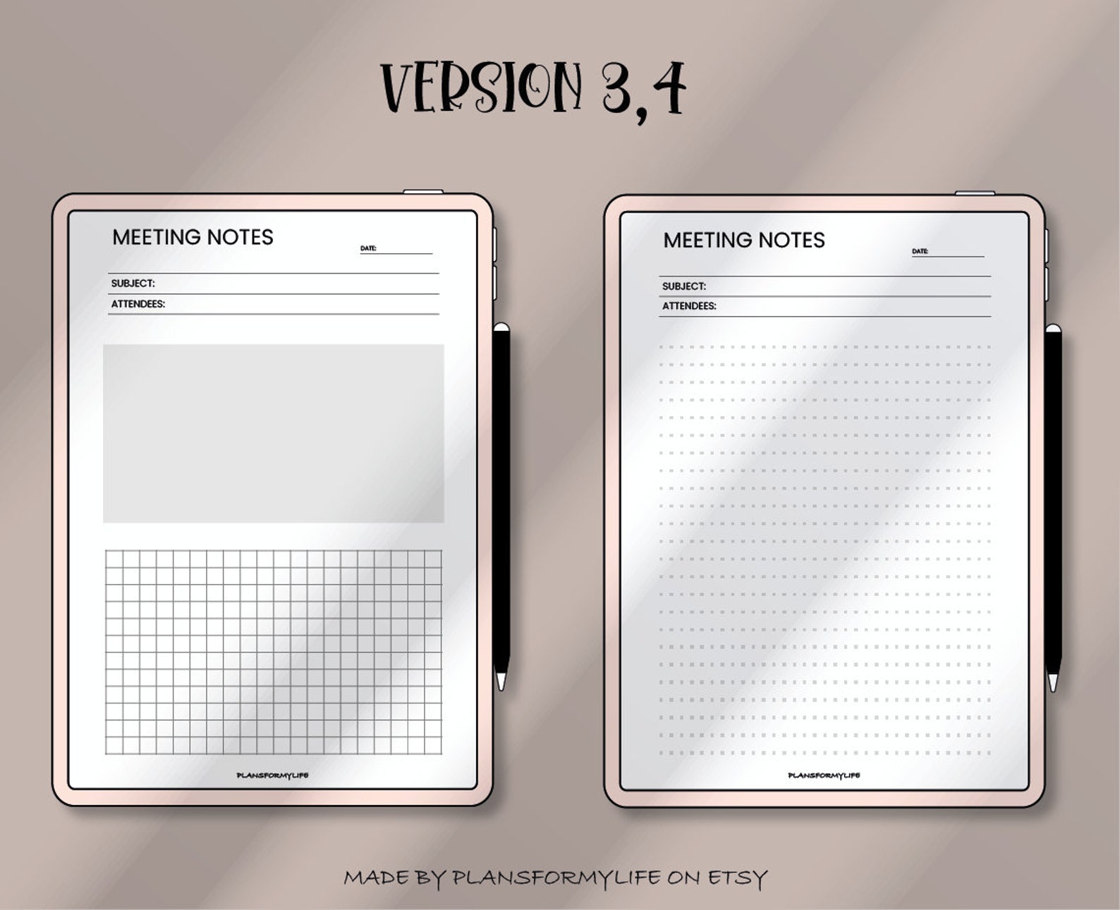 Digital Meeting Notes Templates, Meeting Records, Professional Work ...