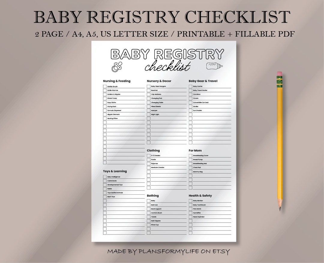 Baby Essentials Checklist Printable, Newborn Checklist, Nursery ...