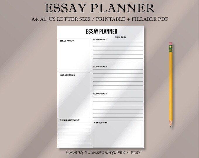 Essay Planner Printable Essay Template, Essay Plan, Essay Rough Draft ...