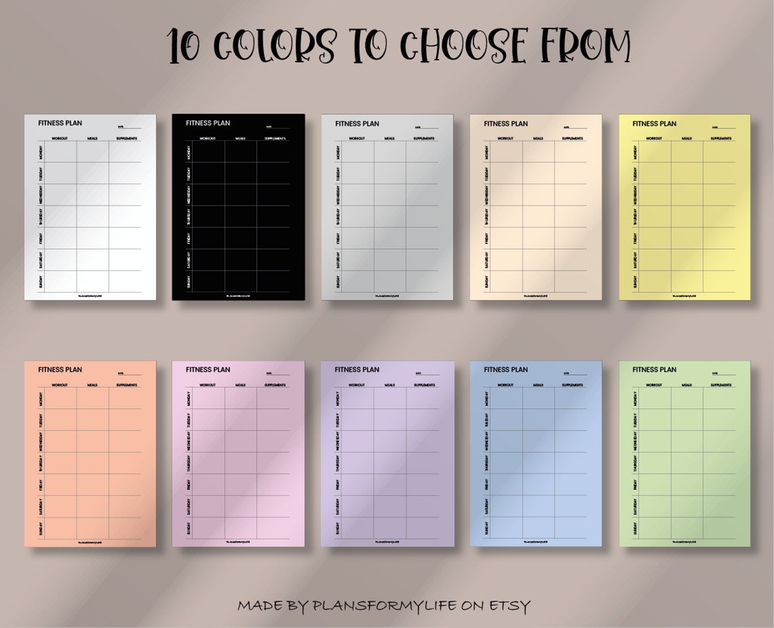 Digital Weekly Fitness Planner,workout Planner, Meal Planner, Vitamin ...