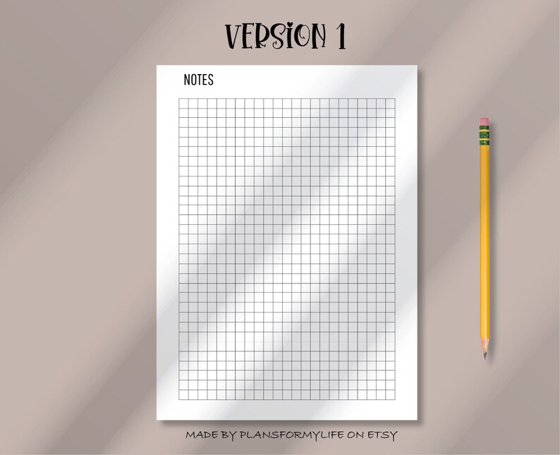 Grid Paper Printable, Squared Paper, Planner Inserts, Notes Page ...