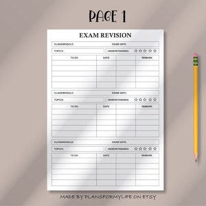Exam Tracker Printable, Assessment Tracker Sheet, University Planner ...