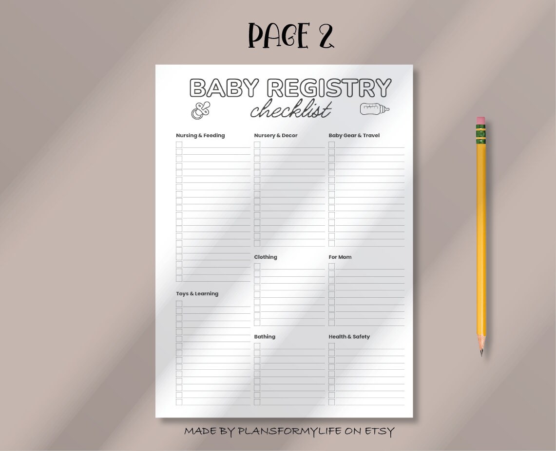 Baby Essentials Checklist Printable Newborn Checklist - Etsy