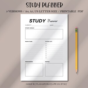 Study Planner Printable Student Planner Academic Planner - Etsy